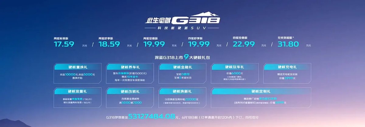 深蓝G318正式上市，售价区间17.59万-31.80万元-新浪汽车