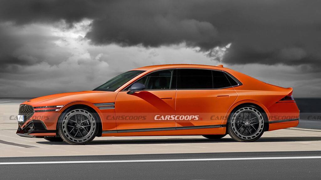 外媒绘制的捷尼赛思G90 Magma渲染图，作为G90的高性能版本…-新浪汽车