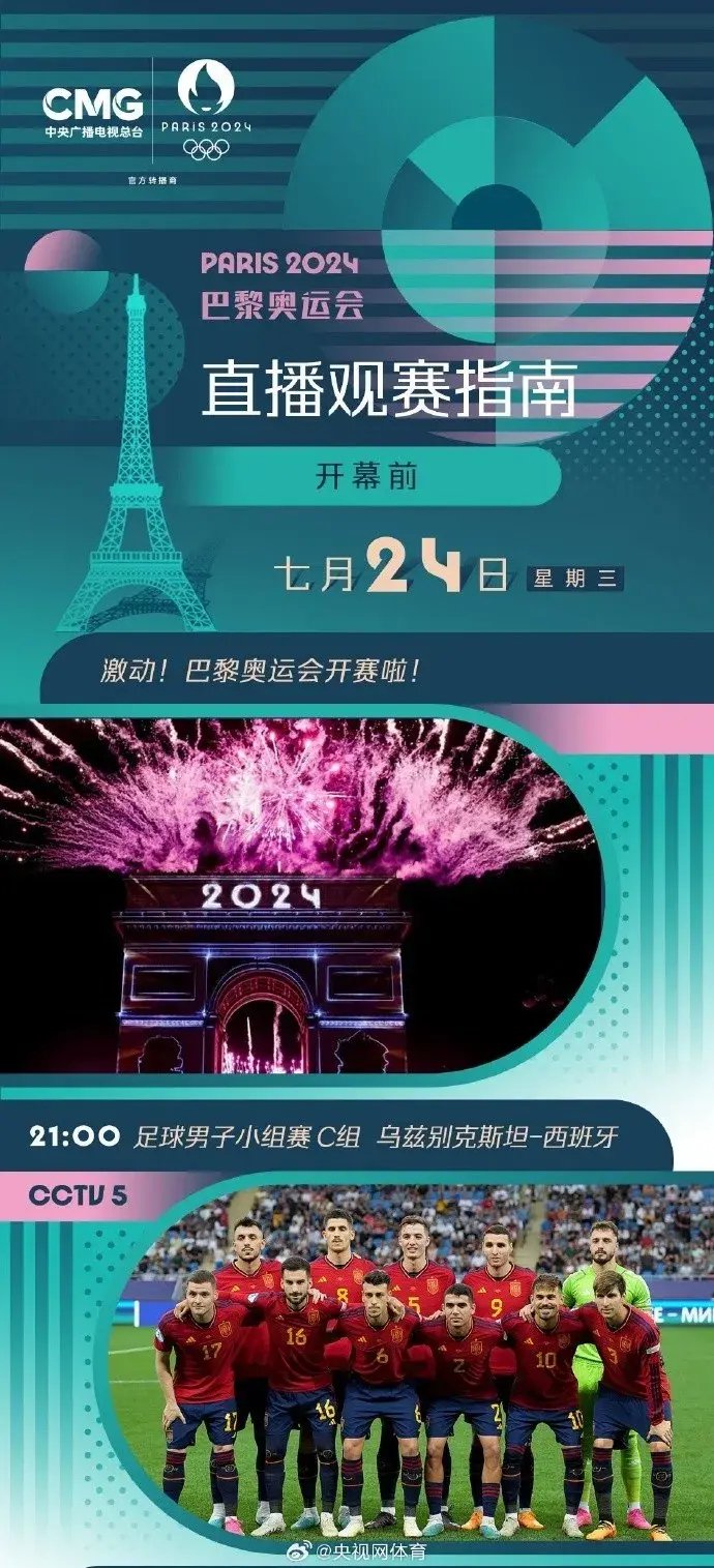 2024巴黎奥运会 足球先行 CCTV5直播 西班牙打头阵 阿根廷盼夺冠|阿根廷|奥运会|西班牙_新浪新闻