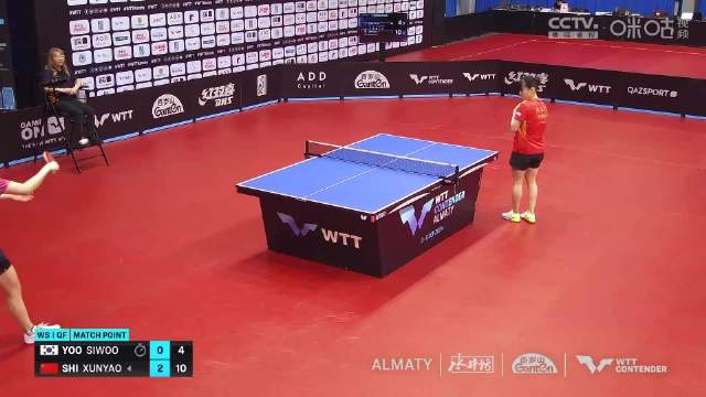 WTT阿拉木图站女单1/4决赛，石洵瑶3-0战胜韩国选手柳是宇，晋级4强|WTT|石洵瑶|韩国选手_新浪新闻