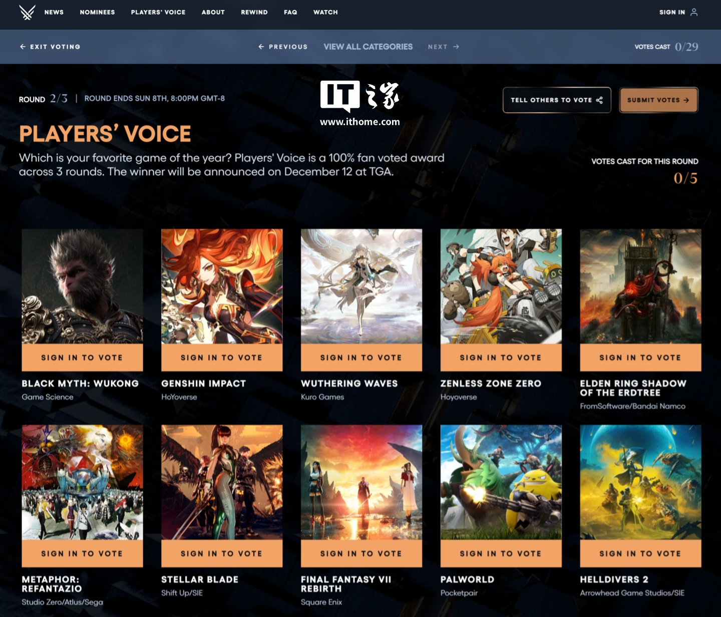 TGA玩家之声第二轮投票开启：《黑神话：悟空》《原神》等在列|TGA|黑神话：悟空|原神_新浪新闻