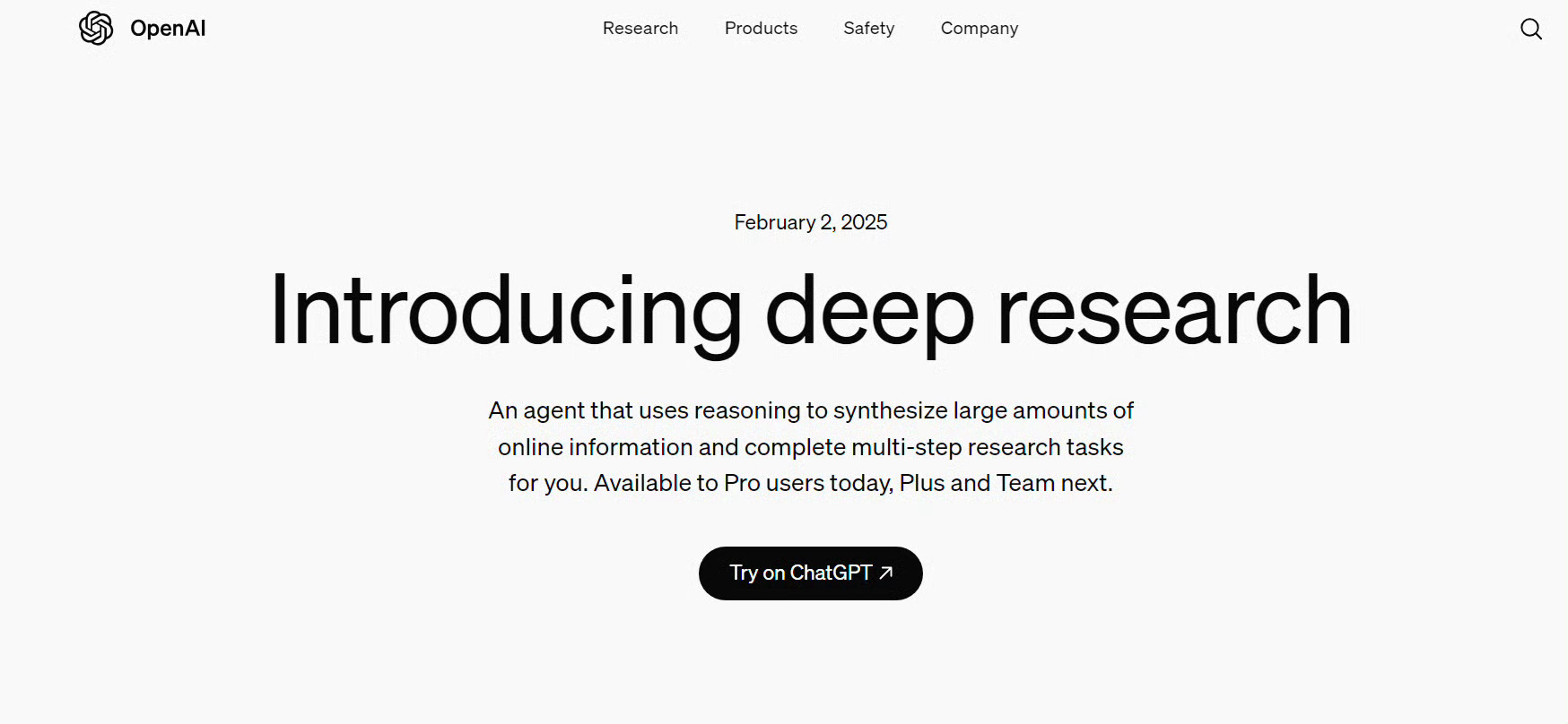OpenAI再推新智能体DeepResearch，数十分钟可完成人类几个小时的复杂研究任务|智能体_新浪新闻