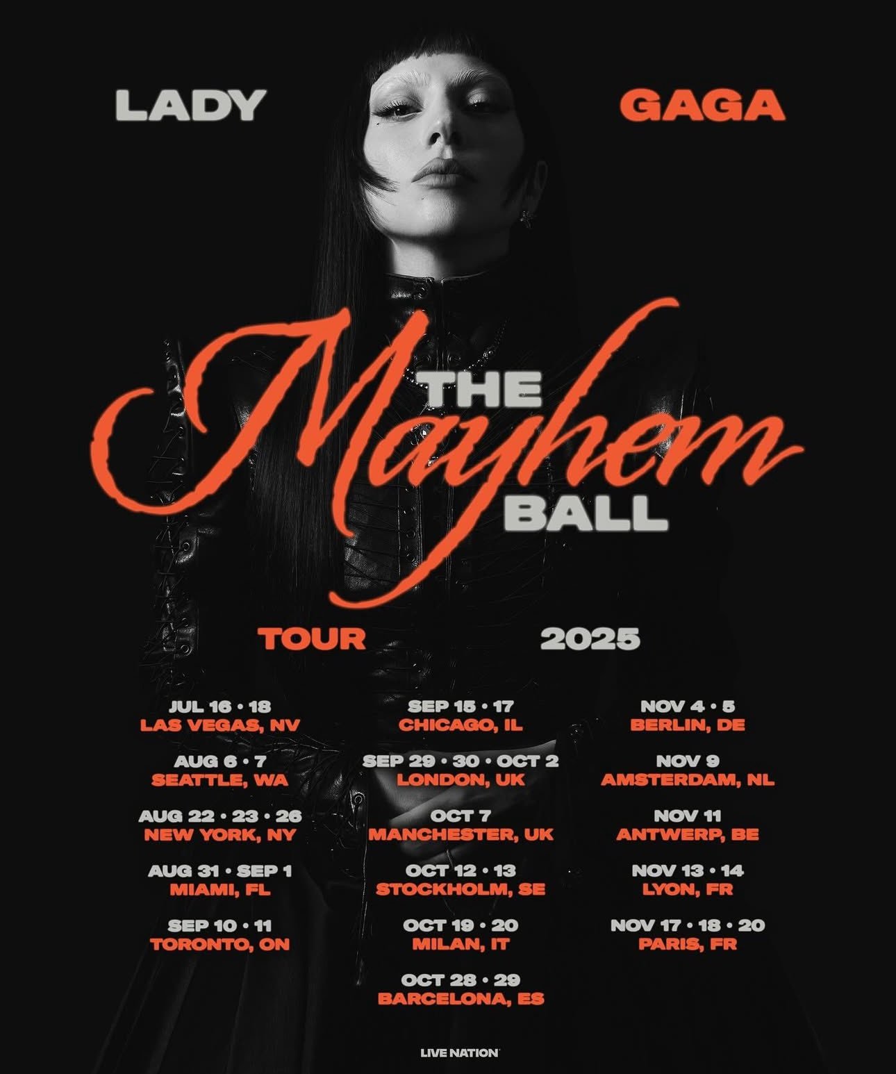 Lady Gaga 宣布 2025 年 MAYHEM Ball 巡回演唱会： 今年新加坡演出结束后…|Lady Gaga_新浪新闻