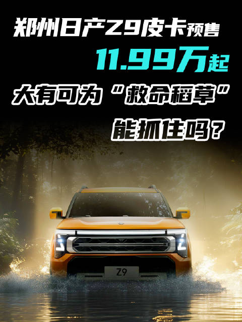 郑州日产Z9皮卡预售11.99万起 大有可为“救命稻草” 能抓住吗？|新车计划|日系新车|东风_新浪新闻