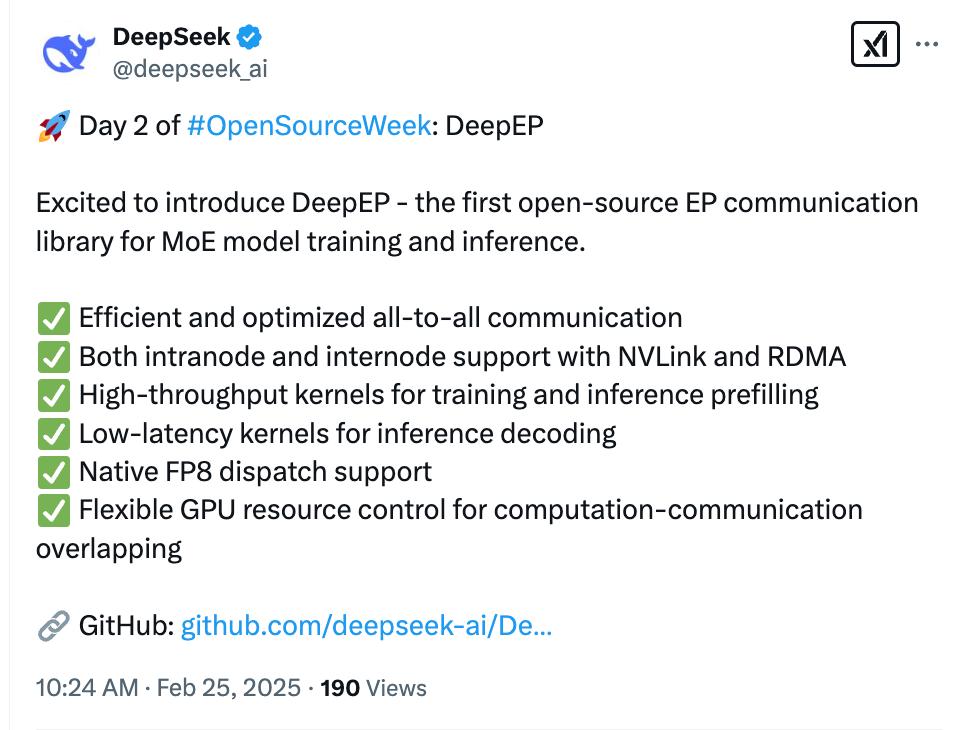 剛剛，DeepSeek開源MoE訓練、推理EP通信庫DeepEP，真太Open了 - 新浪香港
