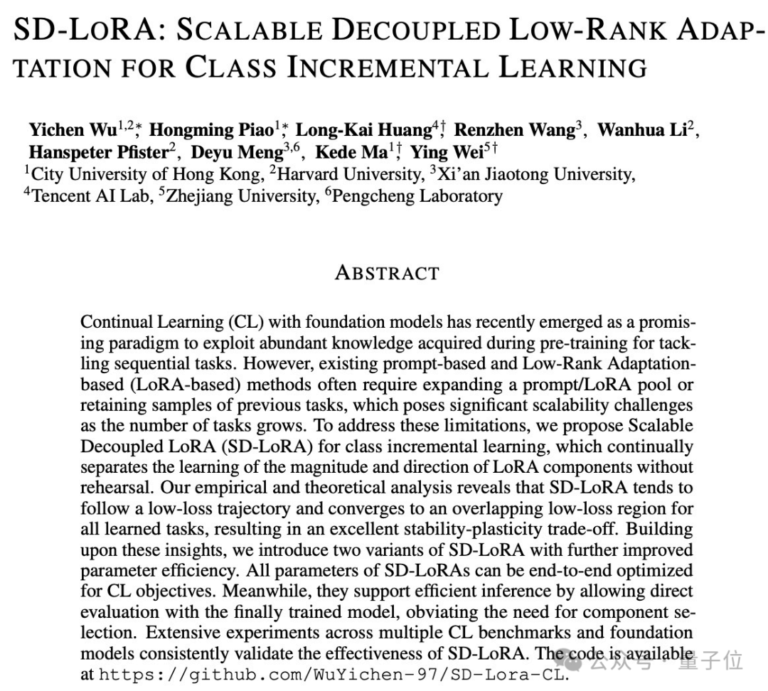 告別「AI失憶症」！新型SD-LoRA算法實現終身學習｜ICLR 2025 - 新浪香港