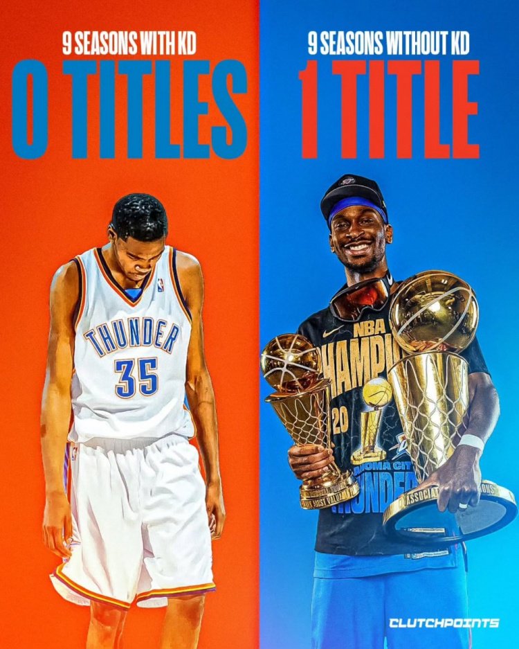 KD雷霆生涯9年0冠&离队9年后雷霆1冠！美媒：SGA已是队史的GOAT_抓站_新浪竞技风暴_新浪网