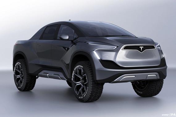 特斯拉全新皮卡实图曝光 外观足够科幻-新浪汽车