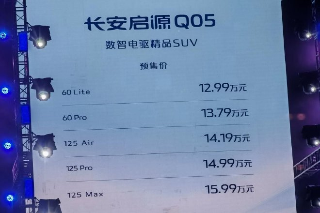 预售价12.99-15.99万元 长安启源Q05正式开启预售-新浪汽车