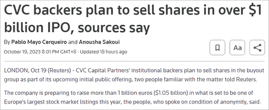 老牌私募公司CVC，重启IPO_新浪财经_新浪网