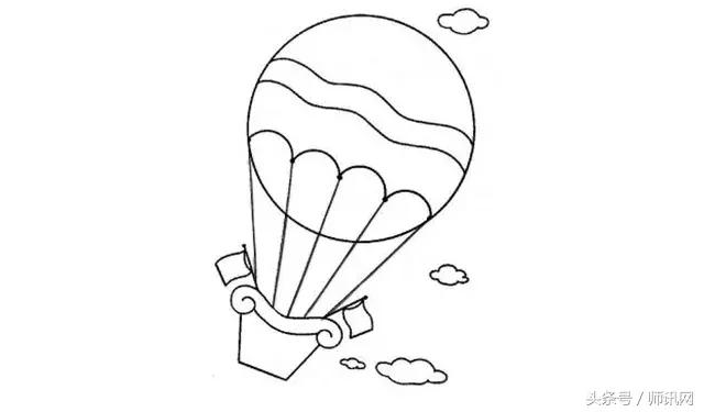 幼儿园儿童简笔画教程：我想和你一起坐热气球~（画法详解）|热气球|画法|丝带_新浪新闻