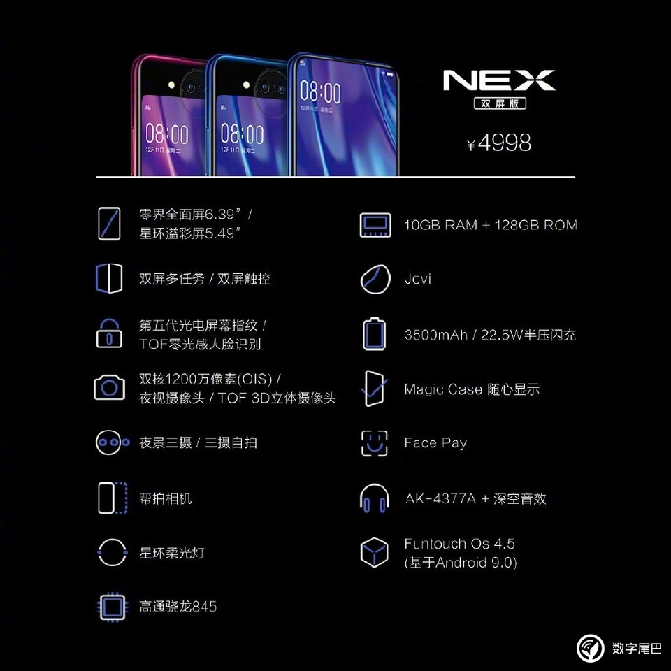 4998 元，vivo NEX 双屏版正式发布__财经头条