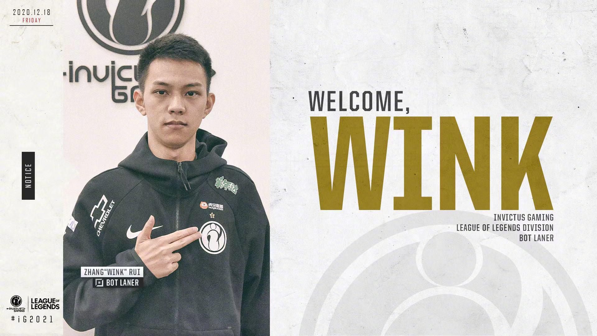 官宣：Wink 转会至 iG 英雄联盟分部担任 ADC，曾担任 RNG uzi 替补|英雄联盟|estar|ig_新浪科技_新浪网