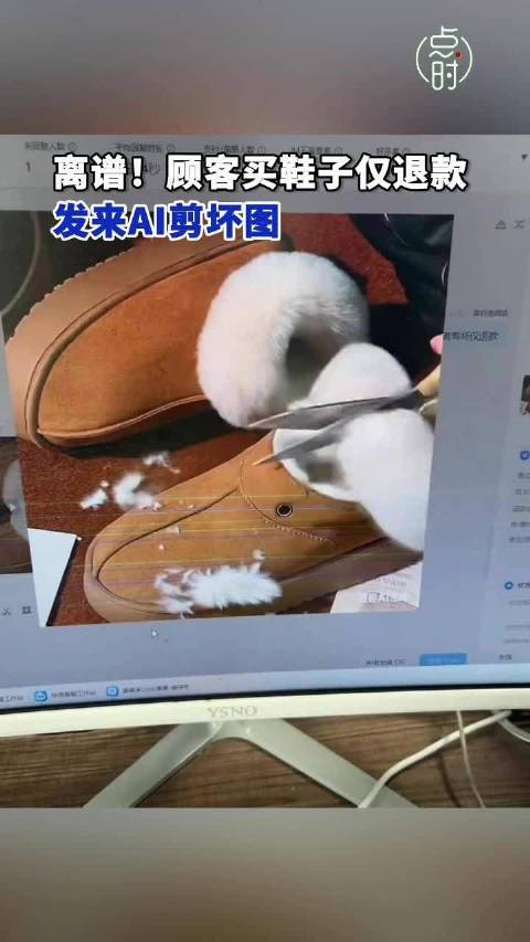 离谱！顾客买鞋子仅退款发AI图