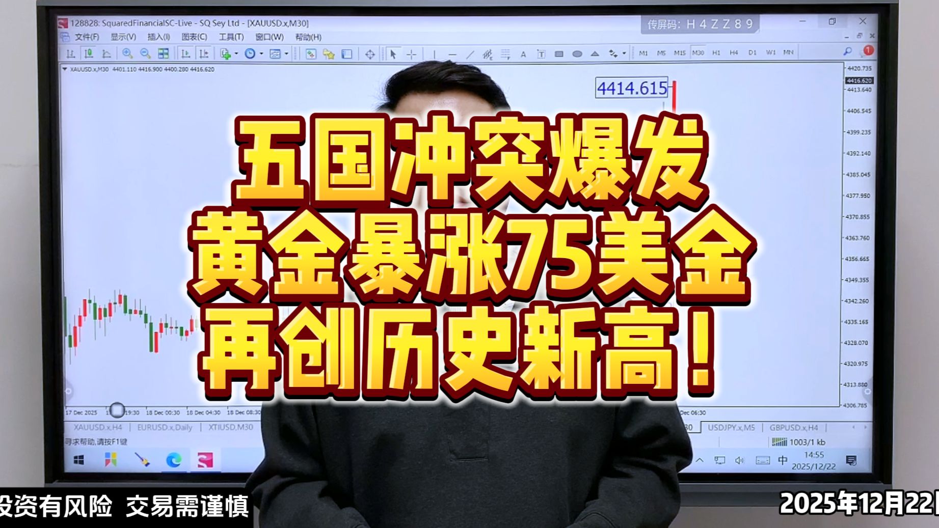 五国冲突爆发！黄金暴涨75美金 ！金价再创新高！