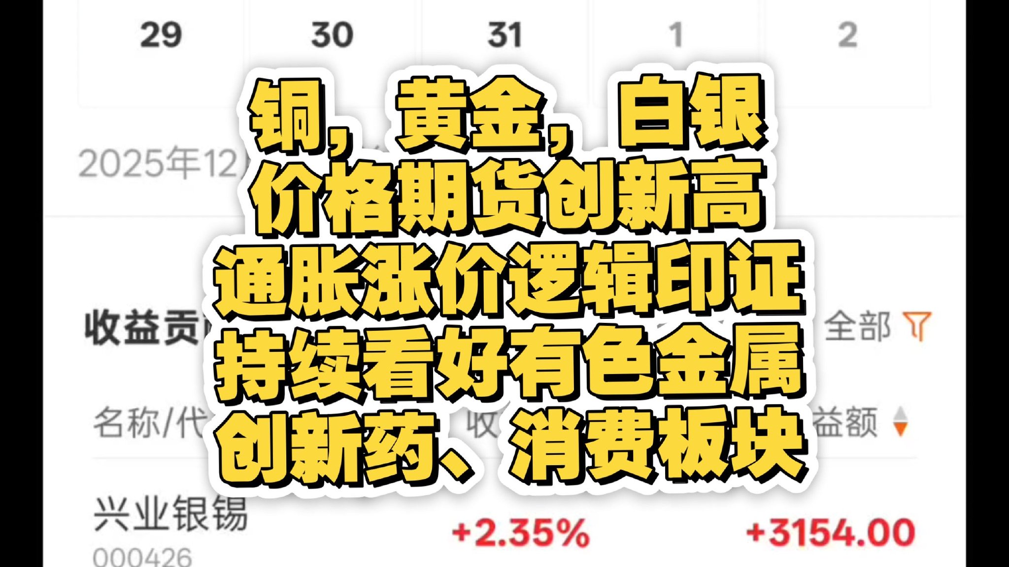 铜黄金白银价格创新高，通胀逻辑印证有色行情