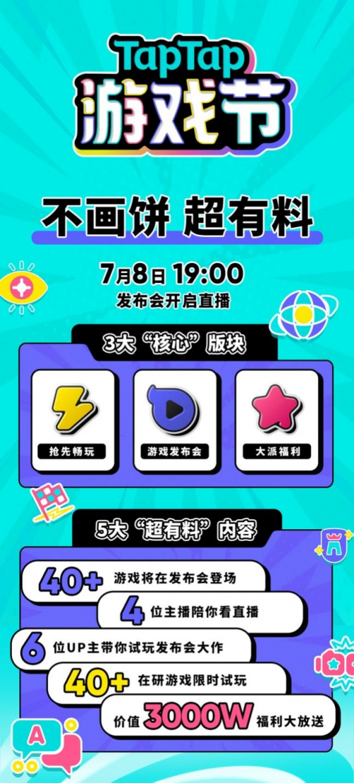 TapTap游戏节“三块大饼”新鲜出炉，发布、试玩、福利，值得一试。-新浪电竞_电竞赛事_直播报道_新浪电子竞技