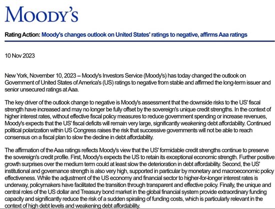 突發！巴菲特旗下穆迪公司將美國主權評級展望調整至負面 - 新浪香港