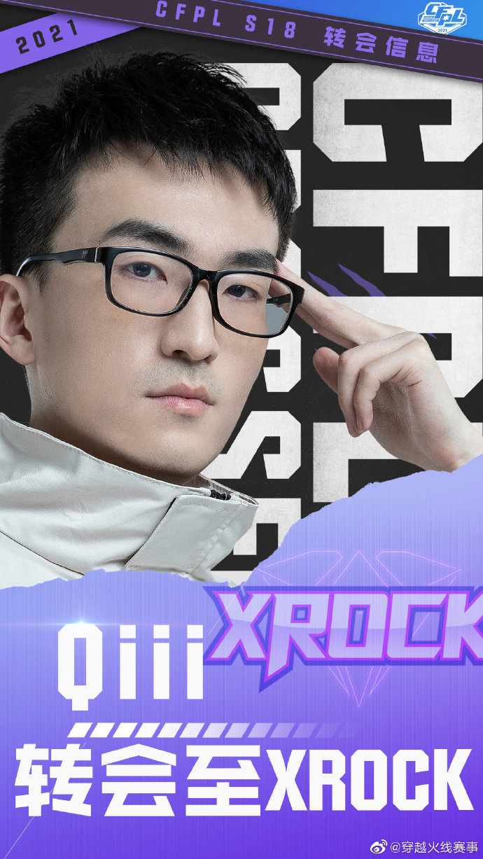 【CF选手转会结果公布】原eStar战队的Qiii（孙琦玮）、原EP战队zao（韦宇海）正式转会至XROCK电子竞技俱乐部！未来他们将代表XROCK战队继续出征CFPL职业联赛！