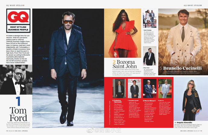 GQ UK December 2021 & January 2022英国版 GQ 在跨年刊上发布的年度时尚榜单 ，分成为了男士 、女士 、情侣 ...