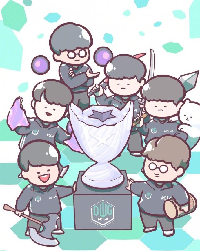 LCK官方漫画壁纸第二期分别为DRX、GEN、HLE、T1、DK你有认出哪些选手？#英雄联盟##2021lck#