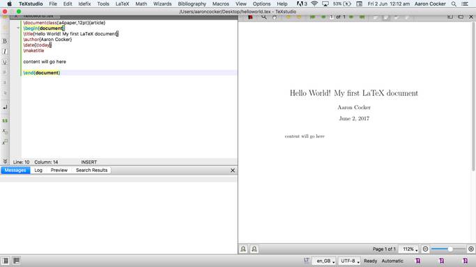 如何以 LaTex 创建文档