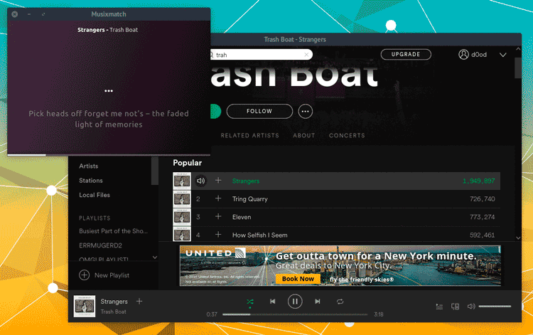 适用于Linux桌面歌词应用程序MusixMatch|歌词|应用程序|桌面_新浪新闻