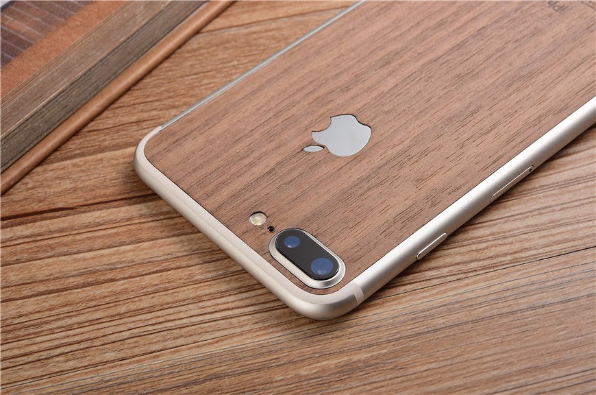 来点不一样的，胡桃木后盖定制iPhone7开箱展示，绿色纯天然