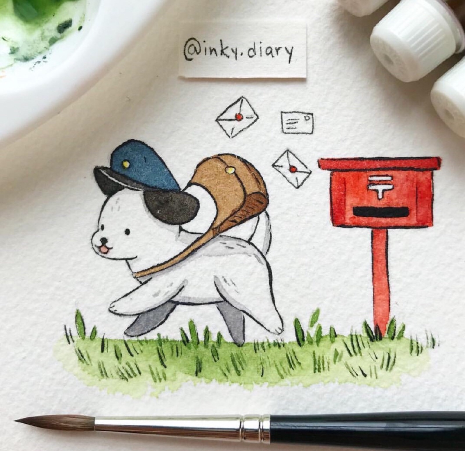 inky diary水彩简笔画 太可爱了 存起来