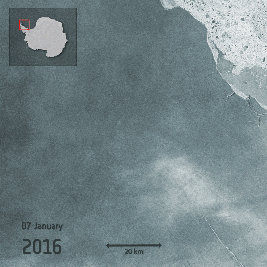 通过卫星看南极大型冰山是如何成长诞生的？|卫星|南极|冰山_新浪新闻