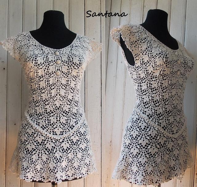 如枫叶一般的花样，中长款网格钩针上衣|钩针|版权|衣服_新浪新闻