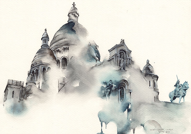 来自艺术家Sunga Park的建筑水彩画作|水彩|画作|艺术家_新浪新闻