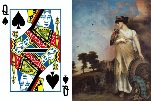 扑克牌中每个花色的 Q 分别代表的是谁