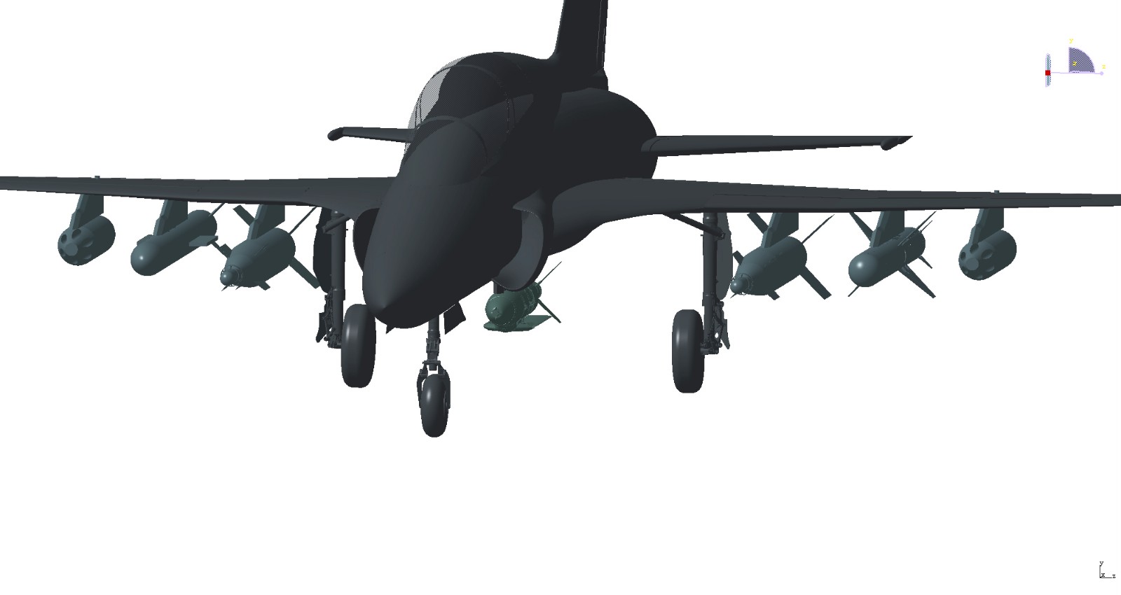 航空工业FTC-2000G飞机三维效果三视图