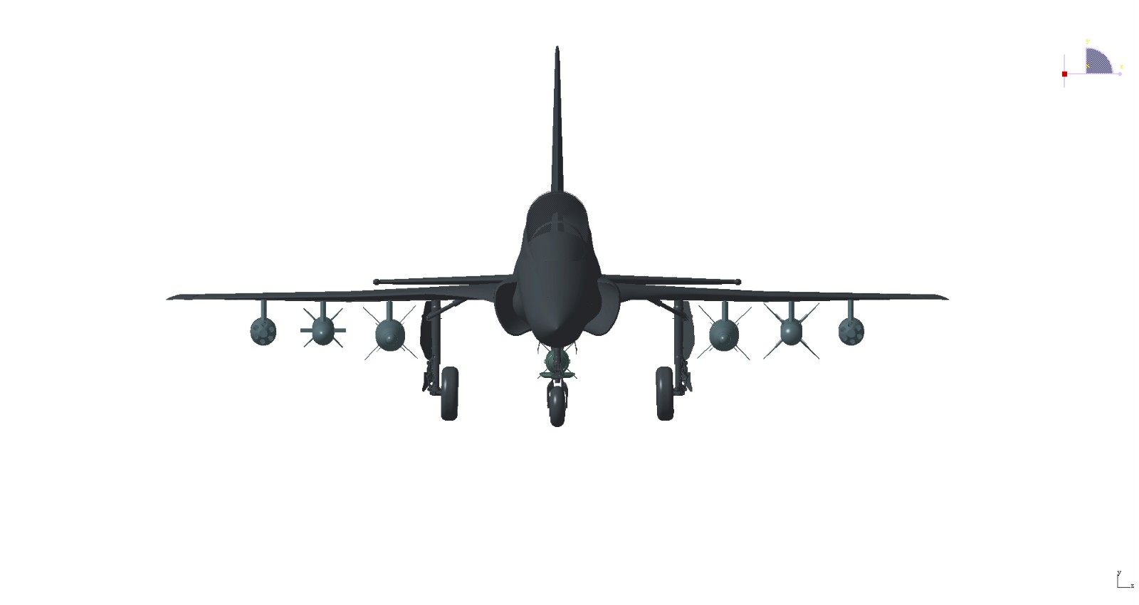 航空工业FTC-2000G飞机三维效果三视图