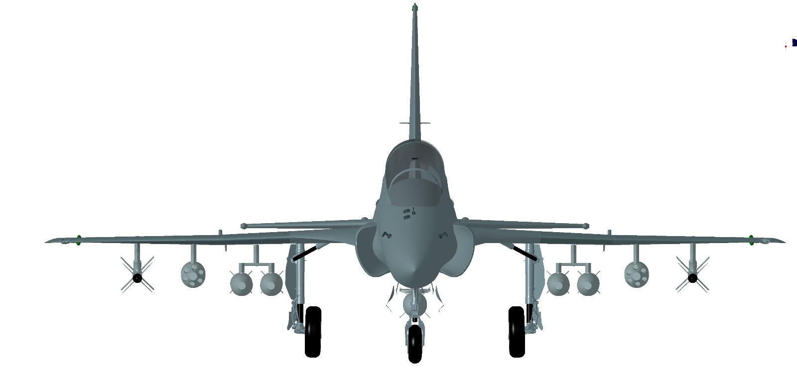 航空工业FTC-2000G飞机三维效果三视图