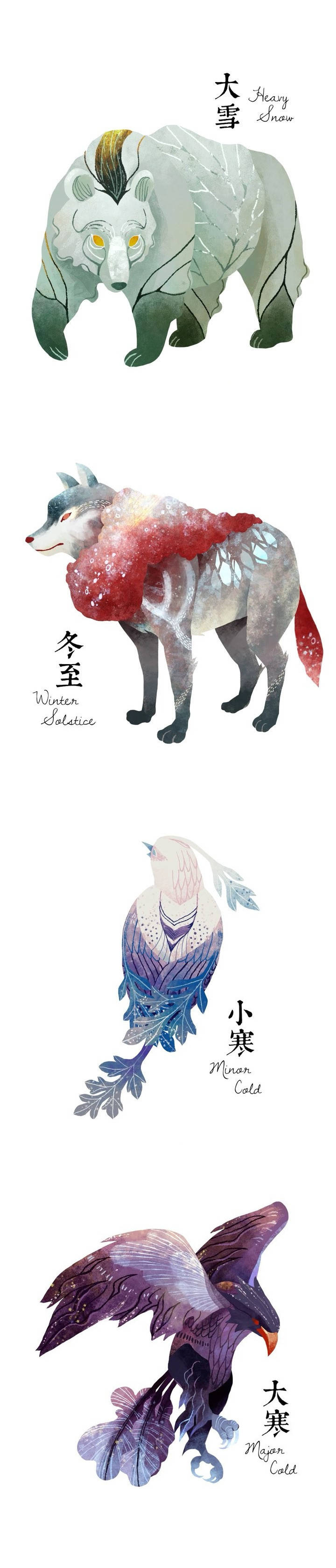 来欣赏下台湾插画师Cinyee Chiu设计的二十四节气动物插画|插画师|二十四节气|插画_新浪新闻