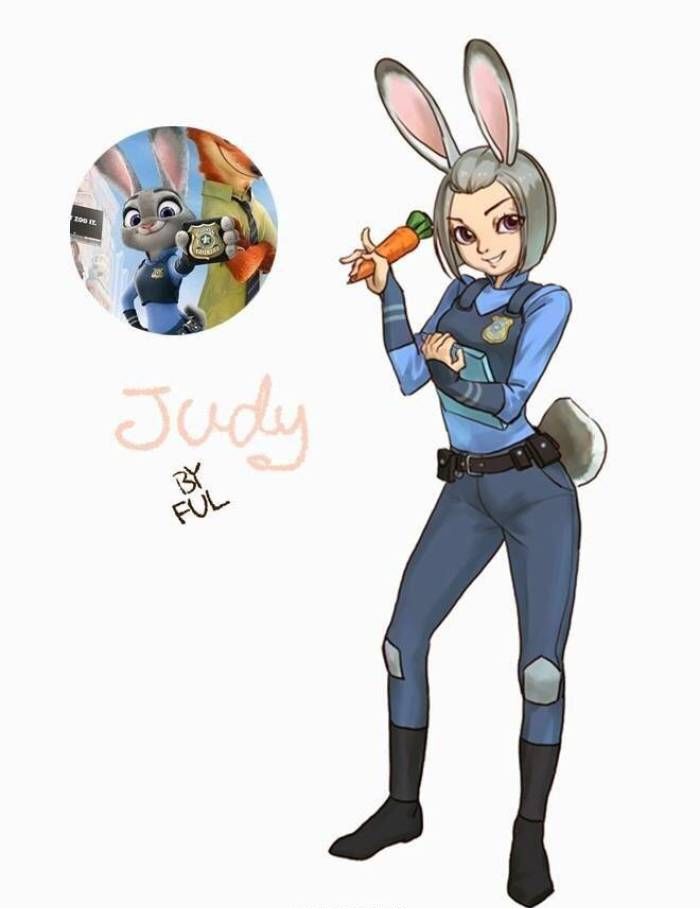 当疯狂动物城角色都拟人化后，夏奇羊明星范十足！朱迪英姿飒爽