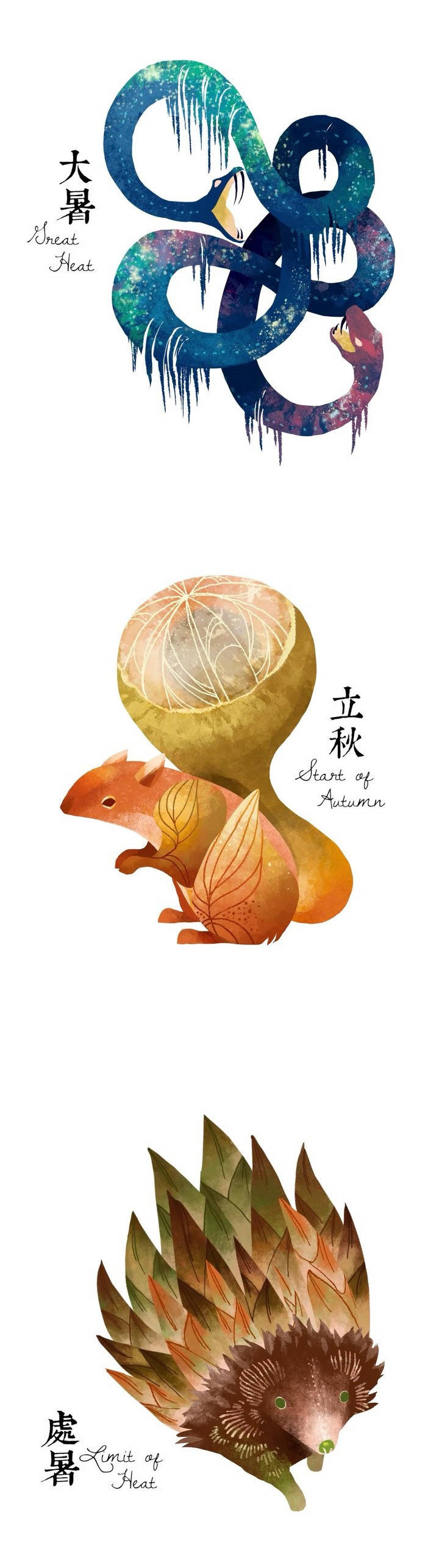 来欣赏下台湾插画师Cinyee Chiu设计的二十四节气动物插画|插画师|二十四节气|插画_新浪新闻