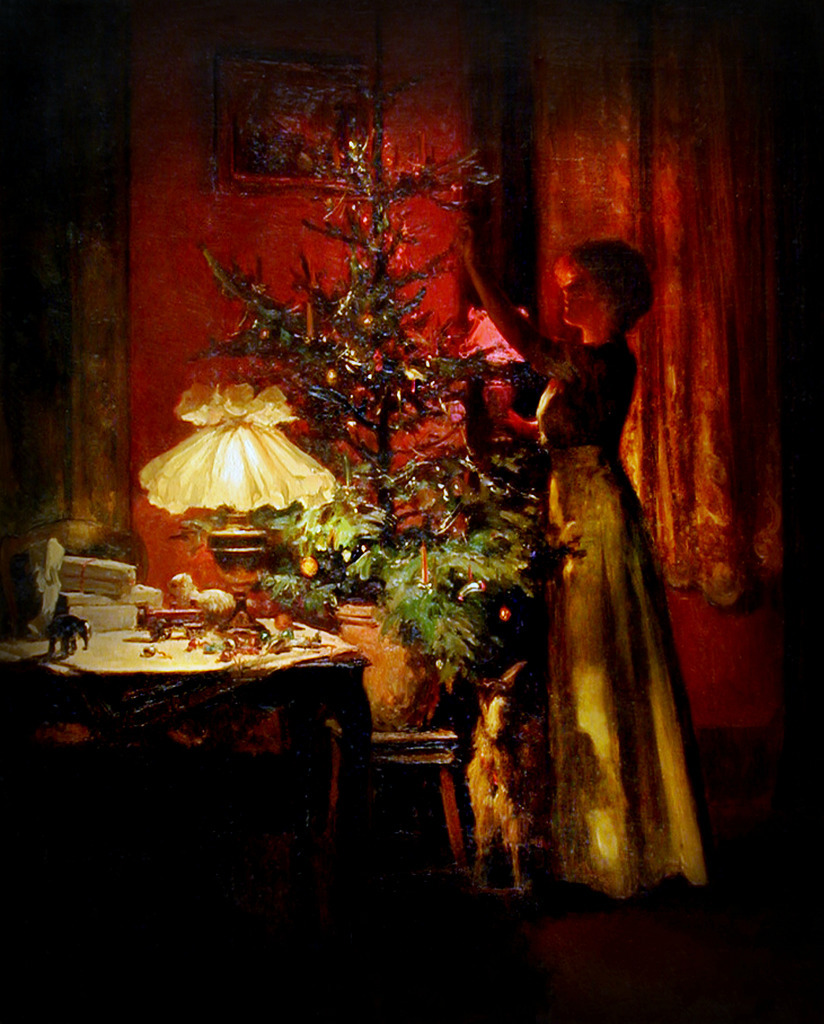 法国画家油画家Marcel Rieder 的油画作品 灯