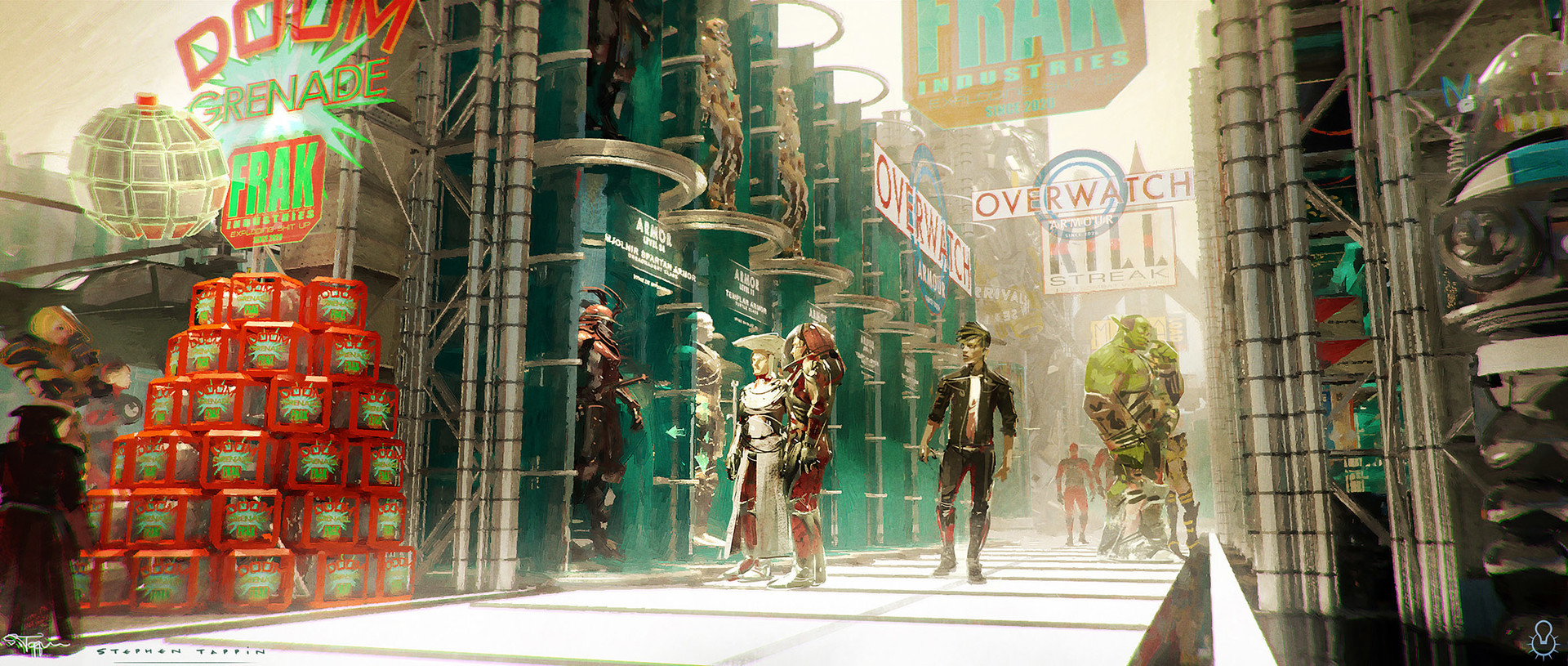 作品赏析 Stephen Tappin工业光魔视效艺术总监《头号玩家》概念|头号玩家|艺术总监|传送门_新浪新闻