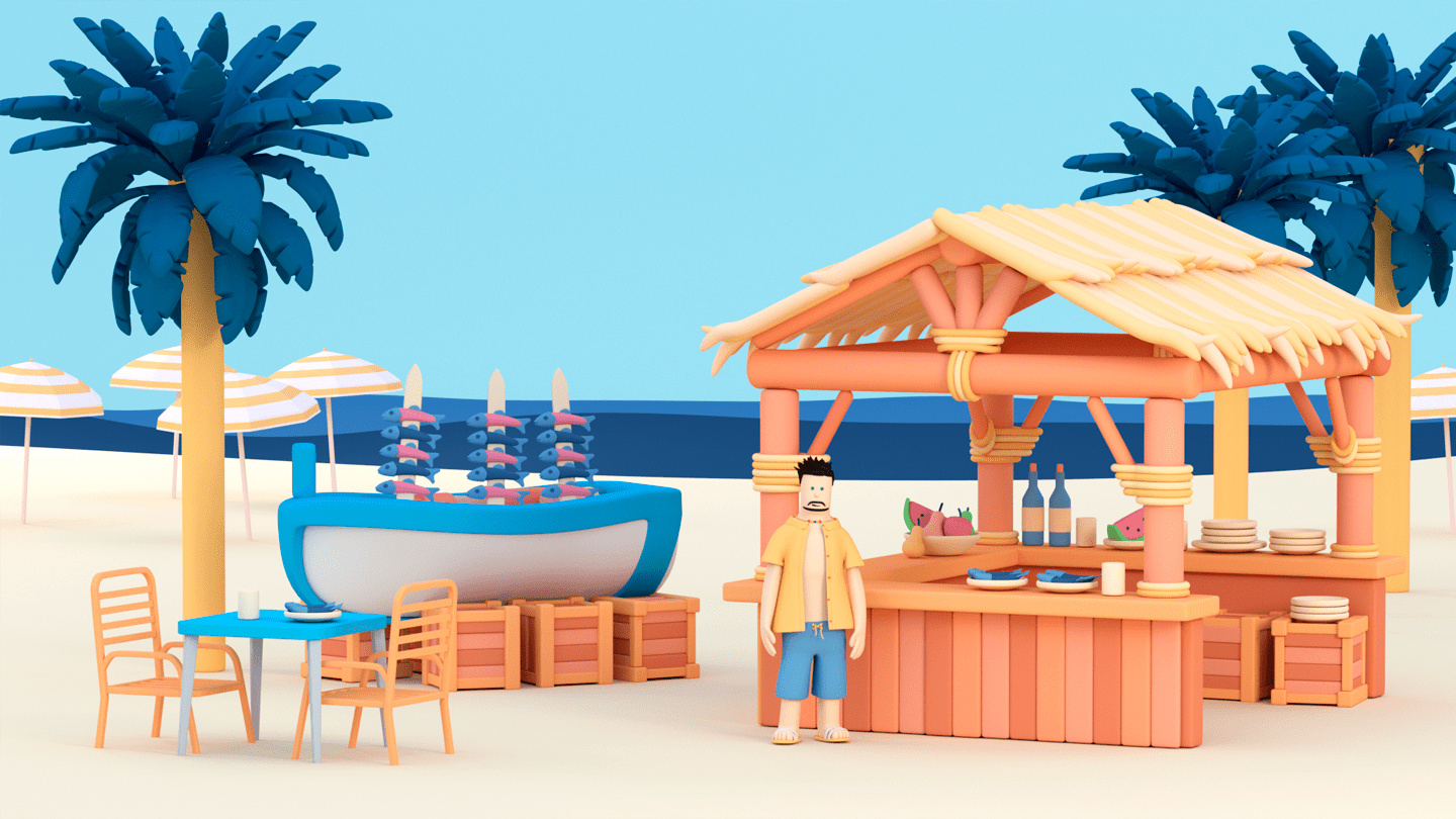 这是设计师 The Rusted Pixel 和 Ruye 使用AE和PS协同制作的3D动画的