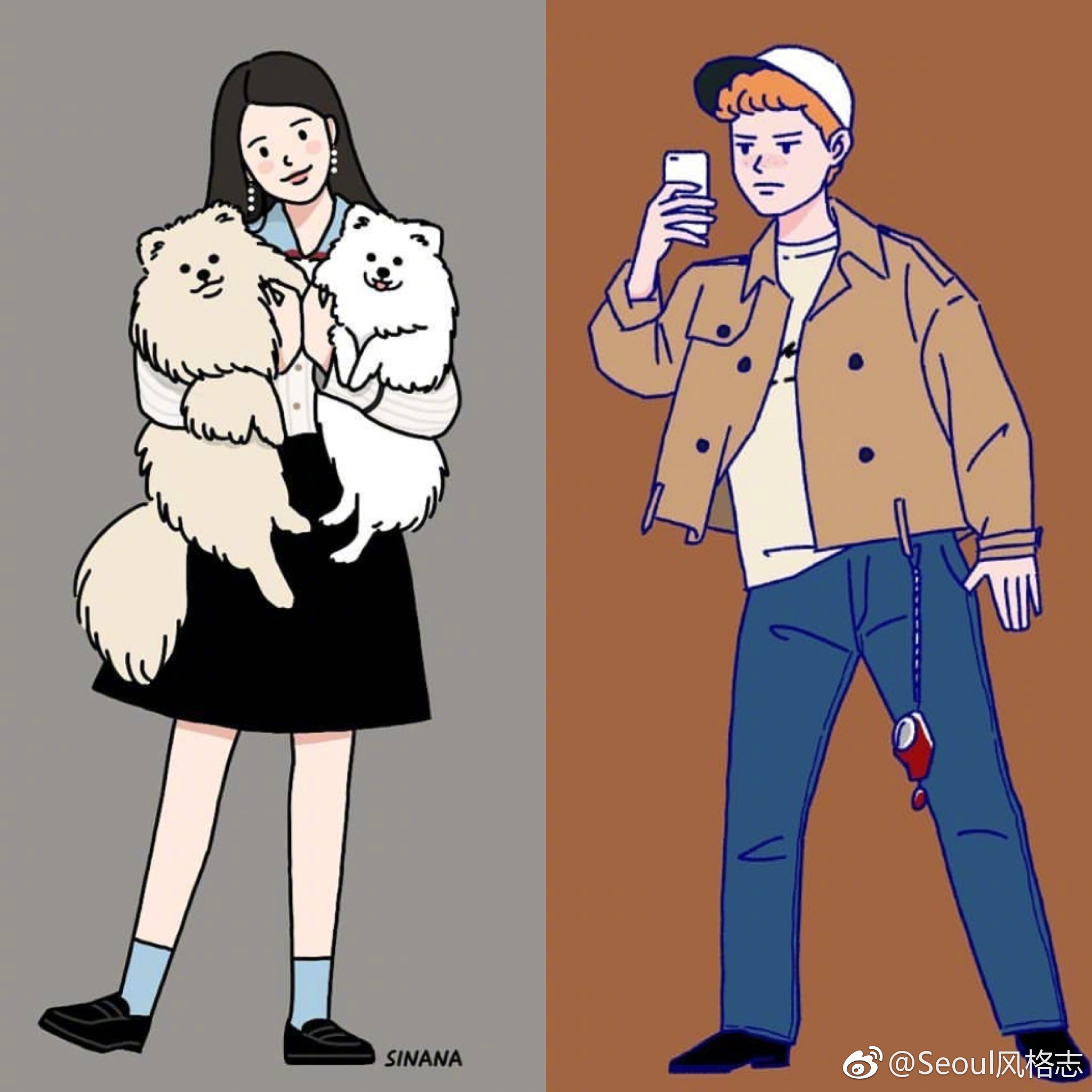 插画师SINANA根据照片创作的一些插画|插画师|插画|人物|日常|照片_新浪新闻