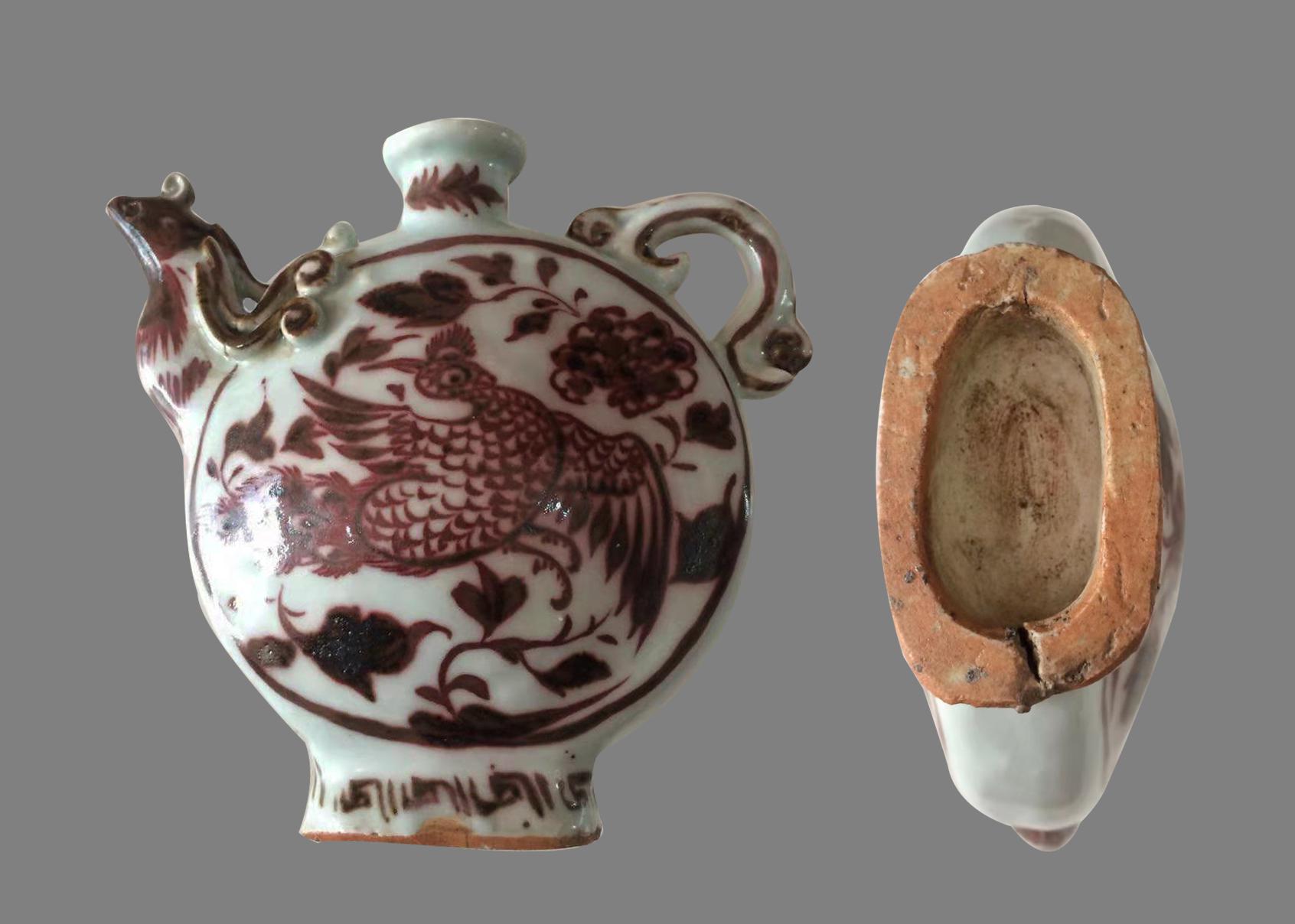 王先生的家传之宝，元未明初釉里红风首壶存世量极其稀少！|存世量|器物|瓷器_新浪新闻