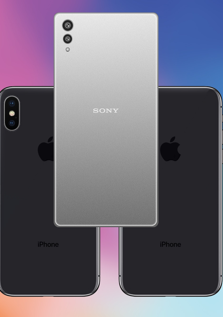 全面屏，概念版索尼XZ3P，对比iPhone X__财经头条