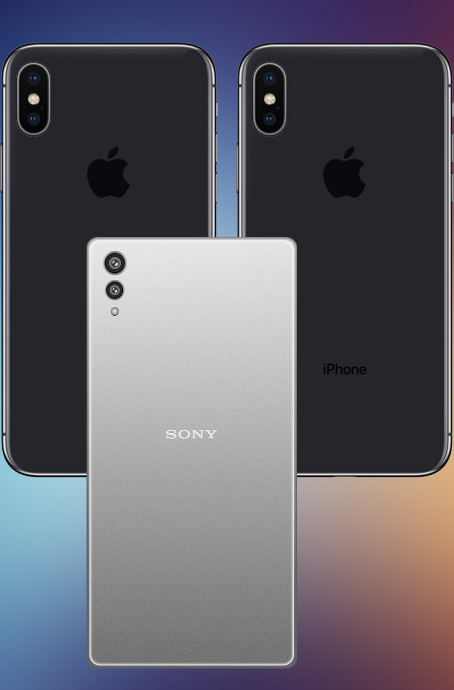 正面指纹，概念版索尼XZ3P，对比iPhone X__财经头条