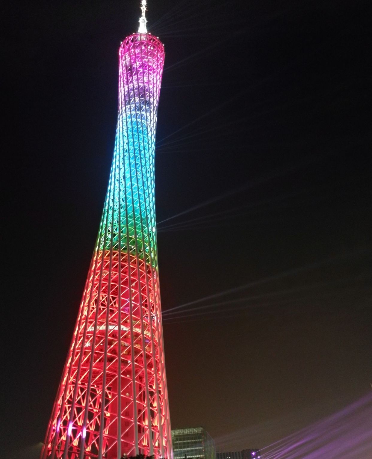 广州的珠江夜景和广州塔夜景