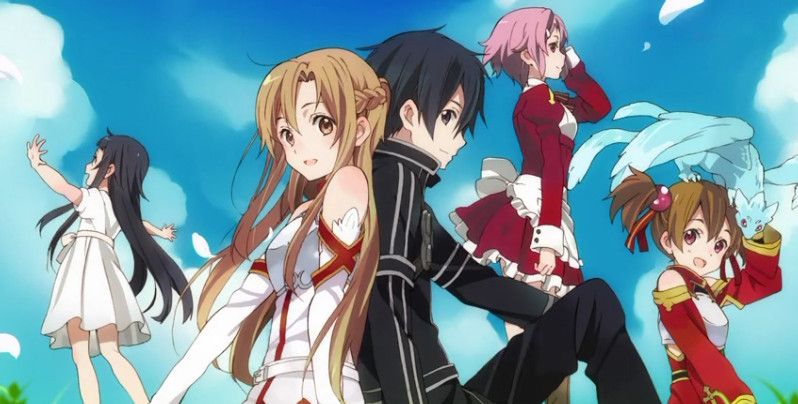 虚拟空间“SAO”为舞台，角色们在游戏空间里为了生存而拼搏