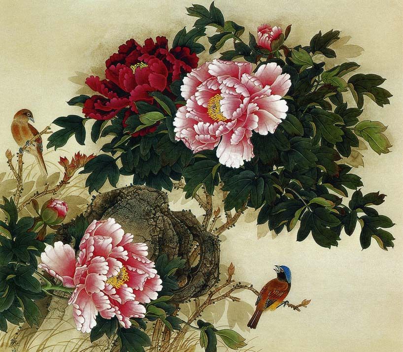 当代画家梁燕生工笔花鸟画作品欣赏