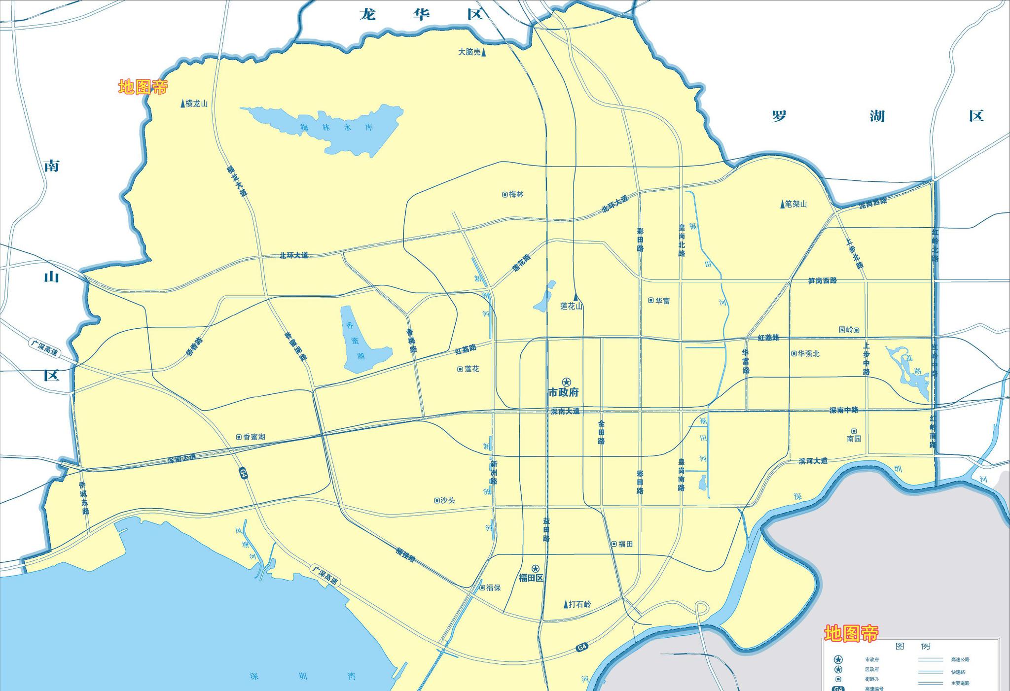 深圳市福田区地图，有高590多米的深圳第一高楼|福田|福田区|第一高楼_新浪新闻